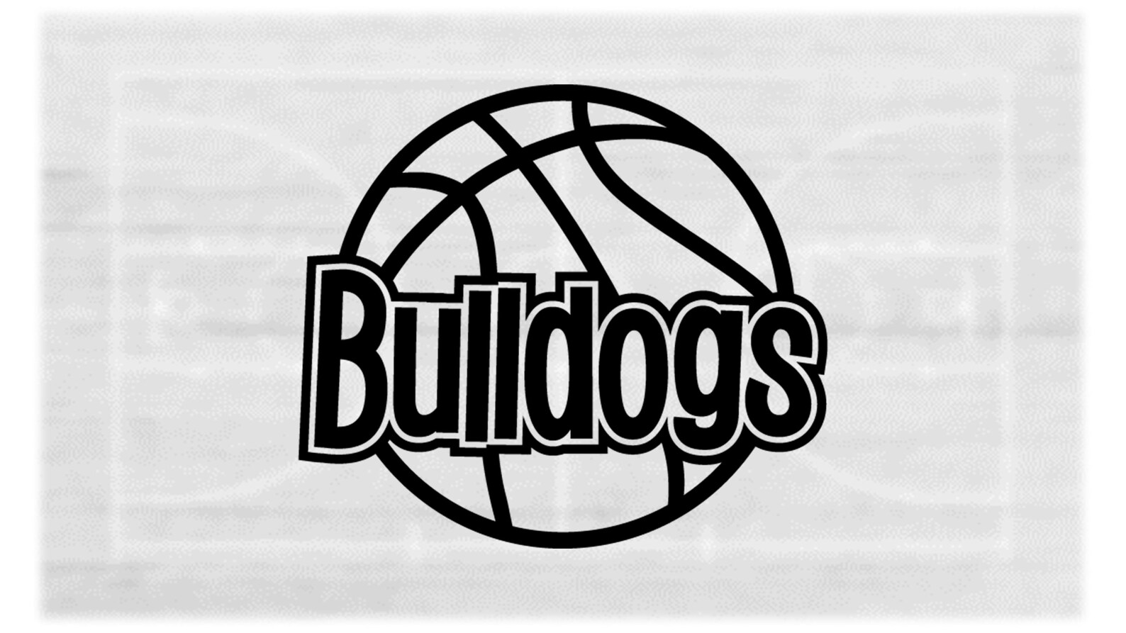 Sports Clipart: Black Basketball Outline Split by "bulldogs" Team ...