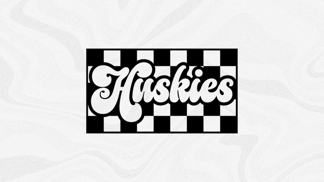 Sports Clipart: Team Mascot Name "huskiess" in Groovy Retro Style ...