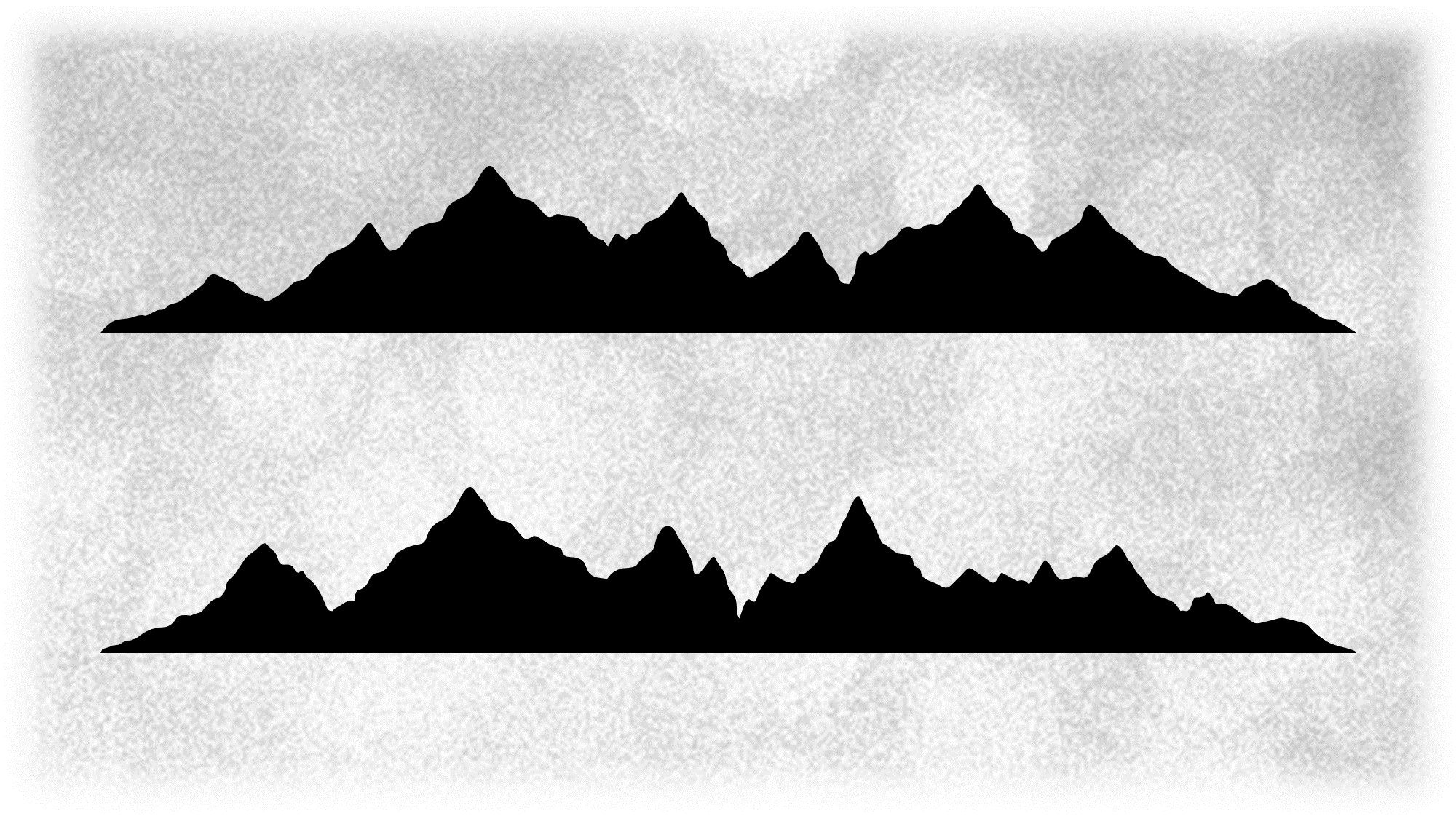 Nature Clipart: Black Silhouettes of Natural Horizon of | Etsy