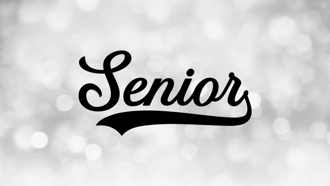 Inspirational Clipart: Bold Black Fancy Script Word "senior" in ...