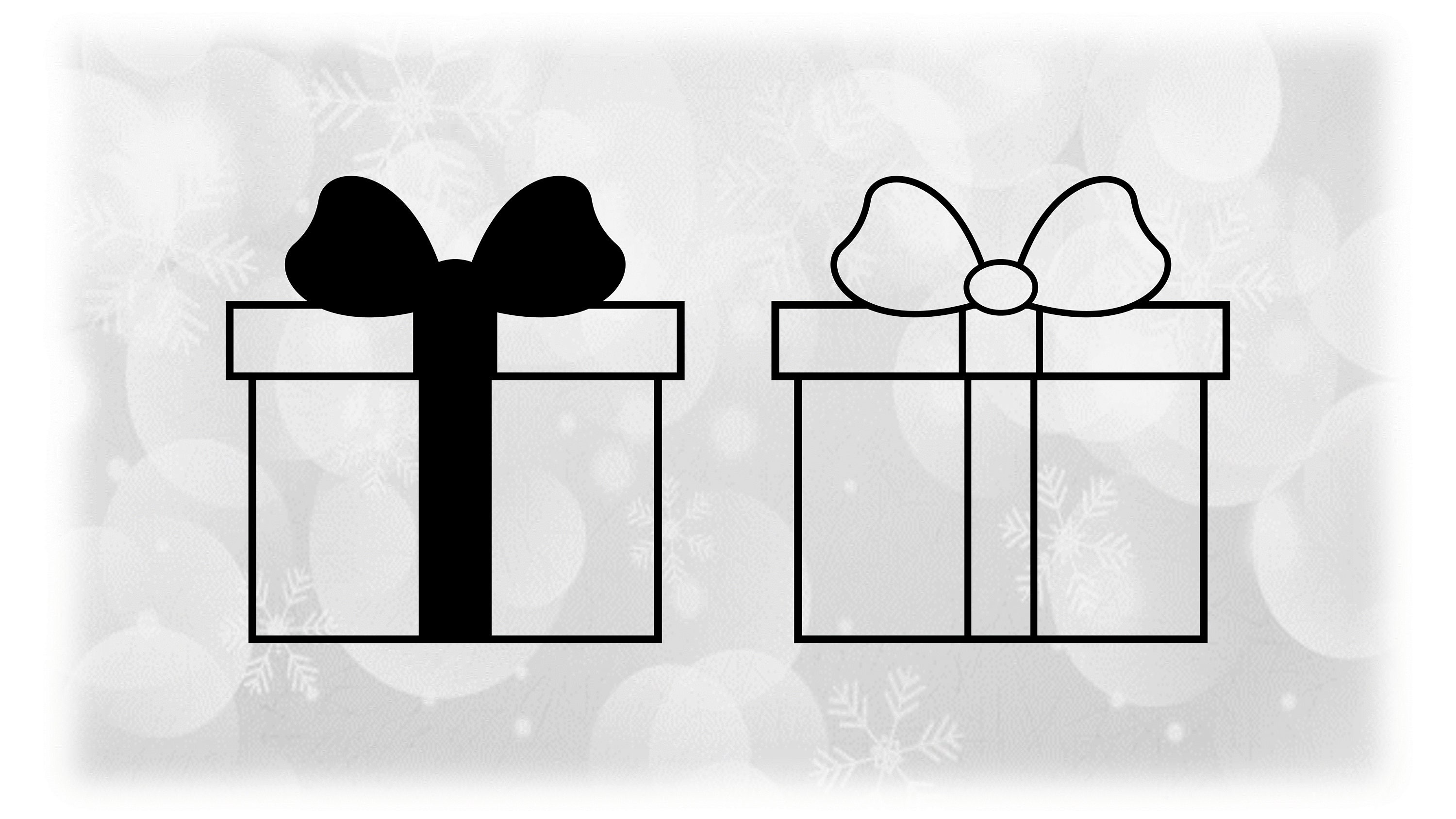 Holiday Clipart: Christmas Gift Box or Present Silhouette With Bow ...