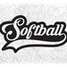 Sports Clipart: Black Cutout Word "softball" in Fancy Lettering W ...