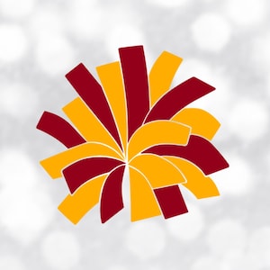 Sports Clipart: Maroon & Gold Cheerleader Pom Pom in School Colors for ...