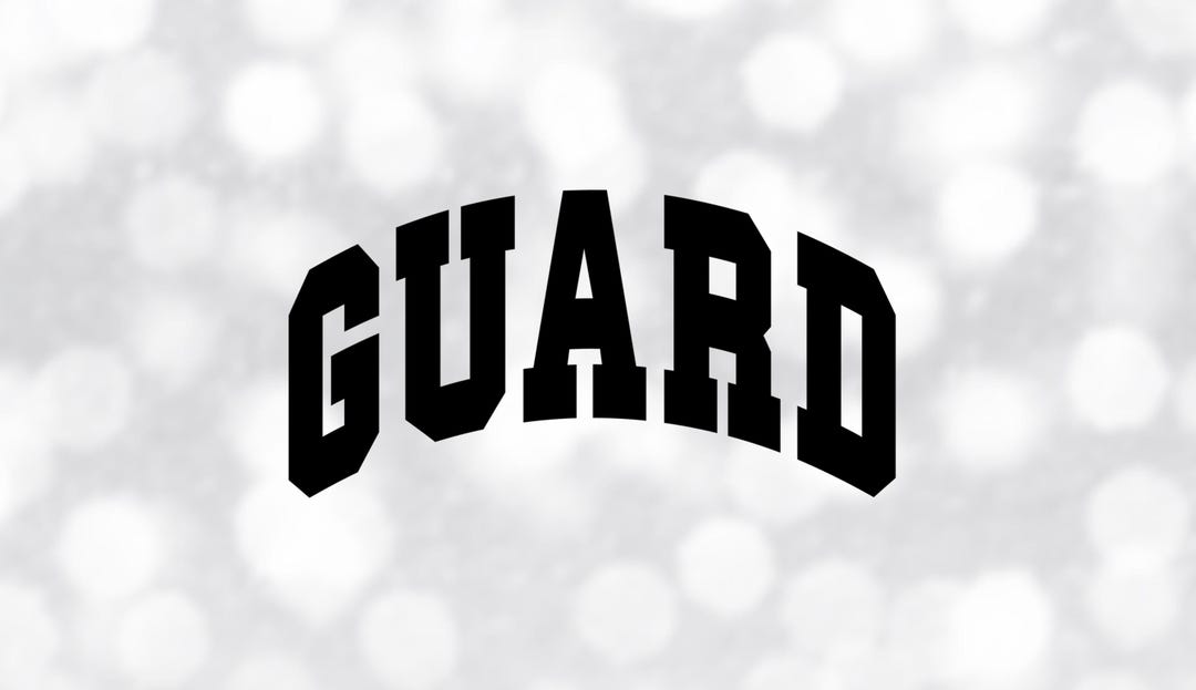 Sports Clipart: Arched Black Bold Word "guard" in Varsity Style for ...