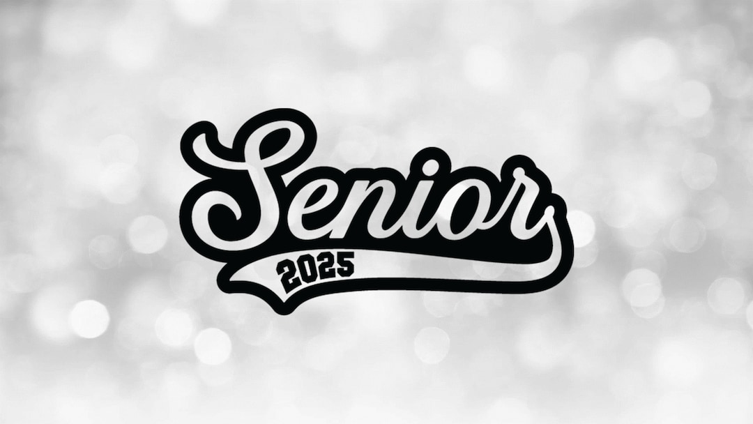 Education Clipart: Script Word senior in Baseball Style W/ Swoosh ...