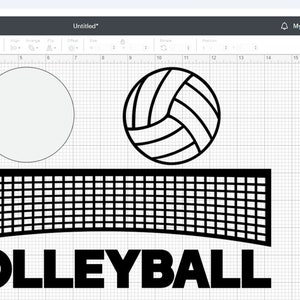 Sports Clipart: Word volleyball With Net and Large Black and White ...