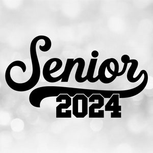 Education Clipart: Black Script Word senior in - Etsy