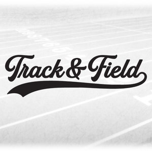 Sports Clipart: Black Script Words "track & Field" With Baseball Swoosh ...