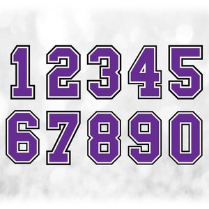 Sports Clipart: Jersey Number Templates Grouped on Single Sheet - Black ...