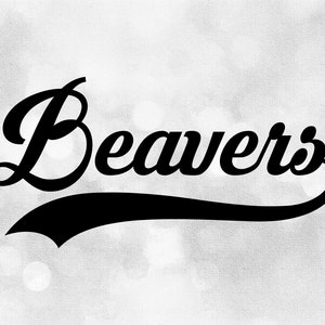 Sports Clipart: Bold Black "beavers" Team Name in Fancy Type Lettering ...
