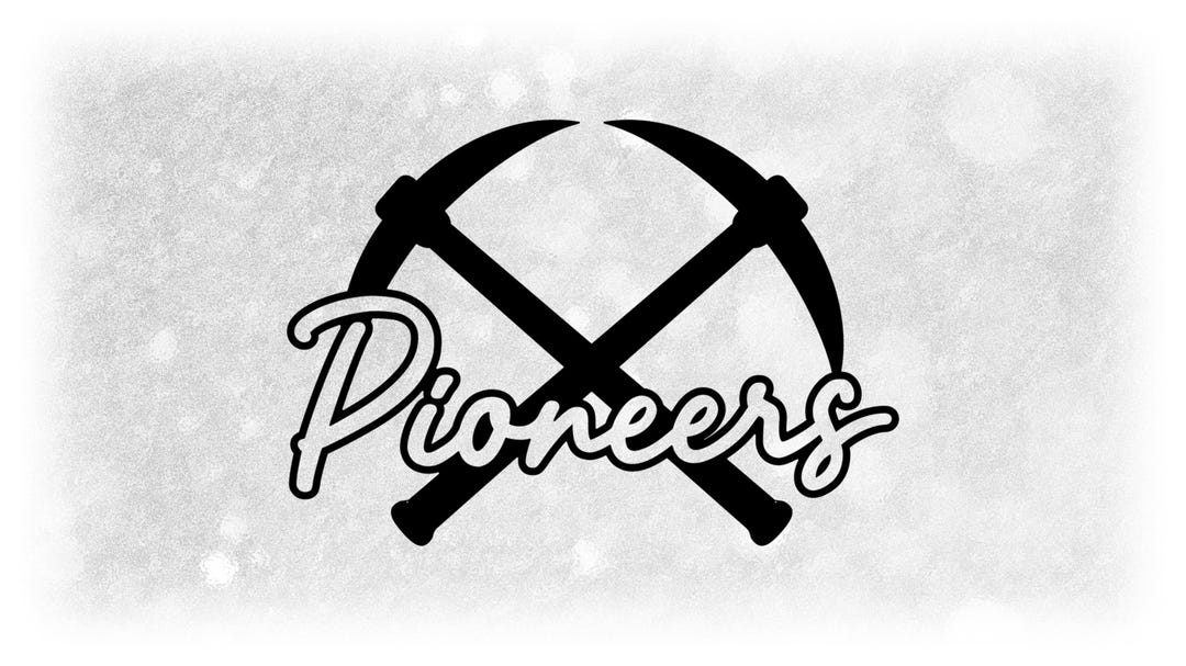 Sports Clipart: Black Script "pioneers" Team Name Cutout of Silhouette ...