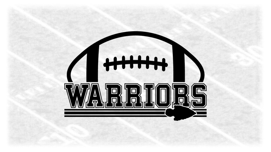 Sports Clipart: Black Half Football With "warriors" Team Mascot Name ...