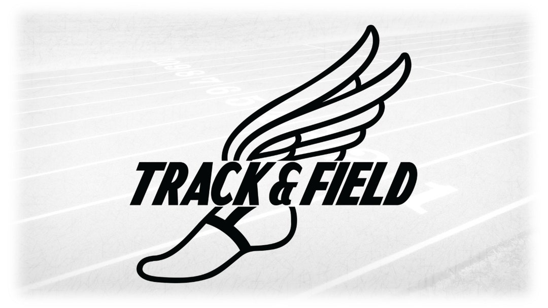 Sports Clipart: Black Block Words "track & Field" Inside Split Name ...