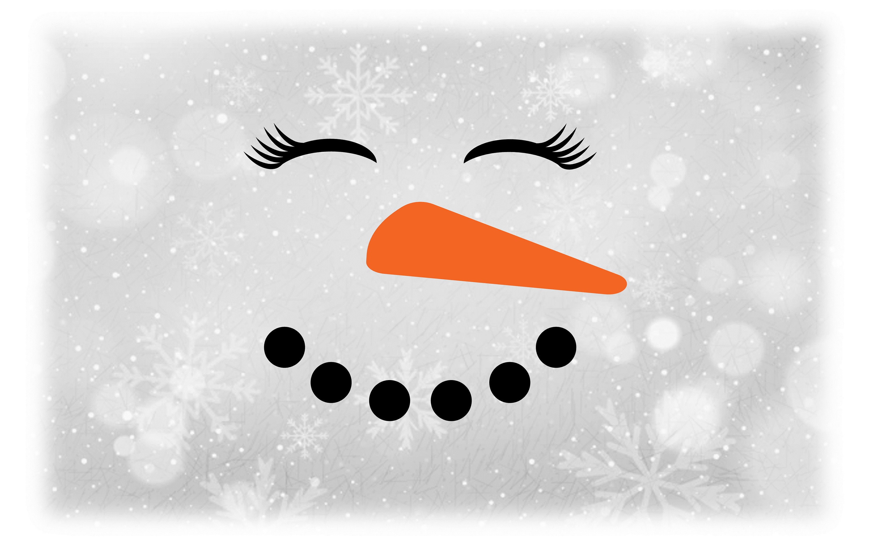 Holiday Clipart: Winter/christmas Female Smiling Snowman Face - Etsy