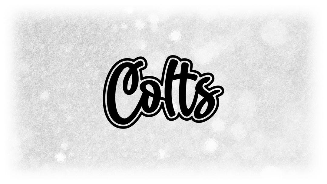Sports Clipart: Black Bold "colts" Team Name in Fun Script Style With ...