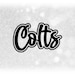 Sports Clipart: Black Bold "colts" Team Name in Fun Script Style With ...