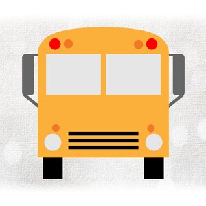 Shape Clipart: Simple Easy Color School Bus With Windows, Mirrors ...