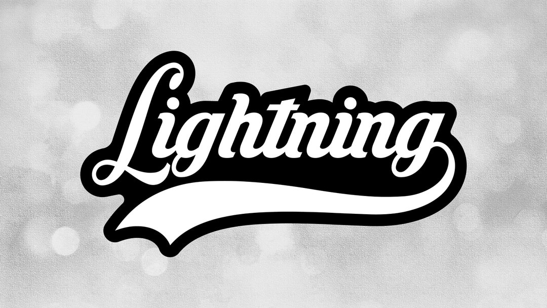 Sports Clipart: "lightning" Script Team Name With Baseball Style Swoosh ...