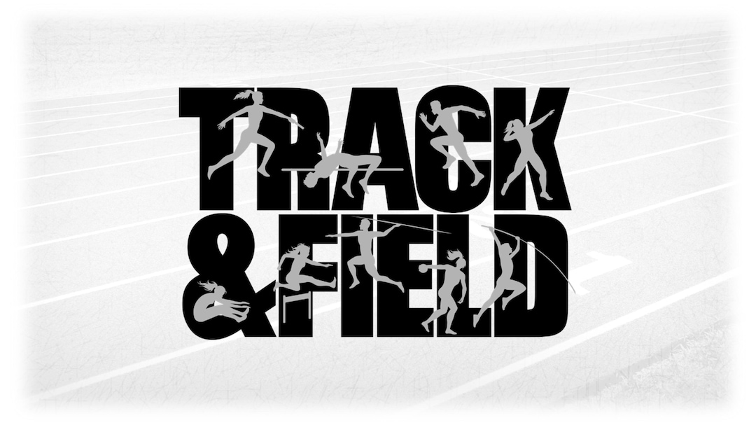 Sports Clipart: Black Words "track & Field" With Gray Overlay of Coed ...