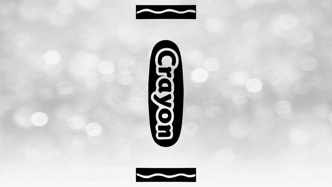 Word Clipart: Black Coloring Crayon with Word Crayon and Squiggle End ...