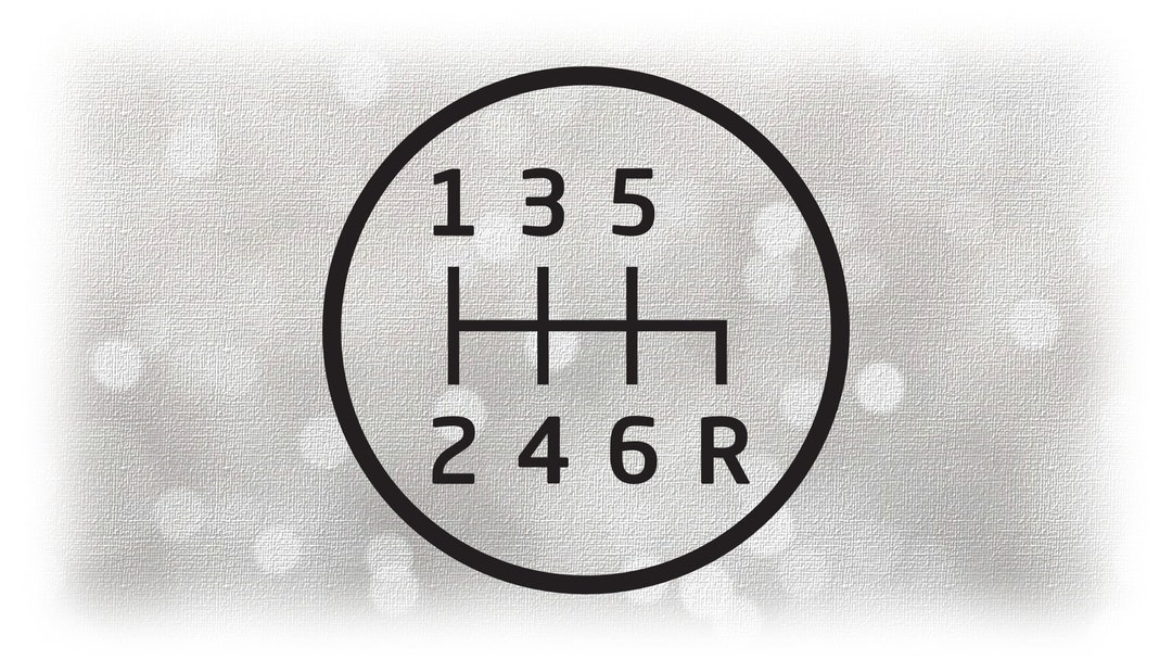 Car / Automotive Clipart: Black Round Circle 6-speed Manual / Stick ...
