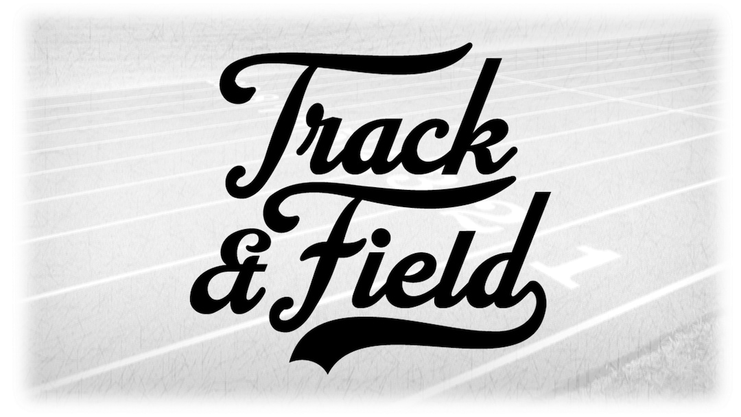 Sports Clipart: Black Words "track & Field" in Script Style Lettering ...