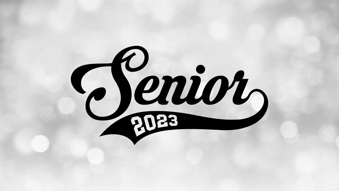 Education Clipart: Black Script Word senior in - Etsy