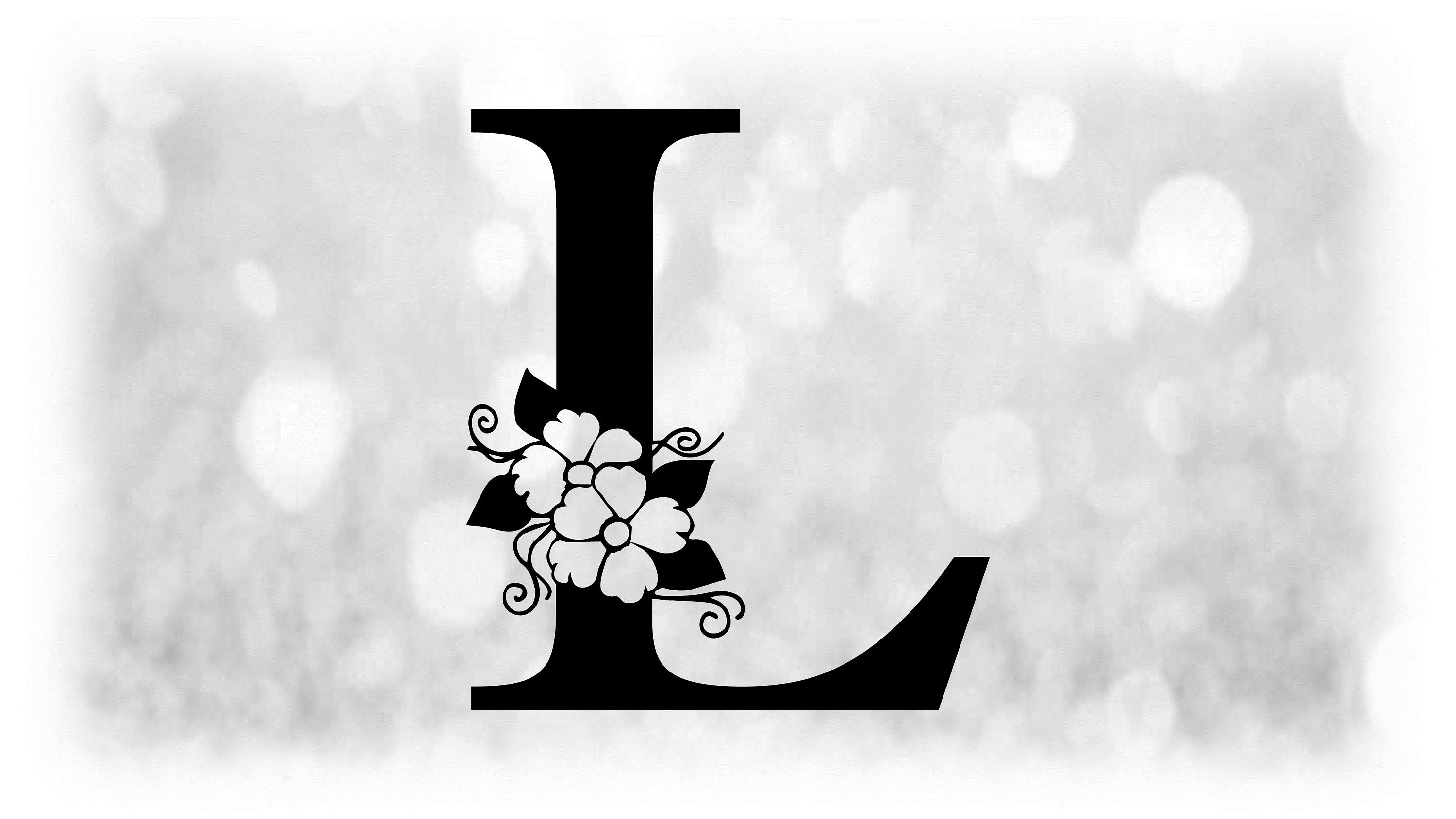 Word Clipart: Black Formal Capital Letter l With - Etsy Ireland