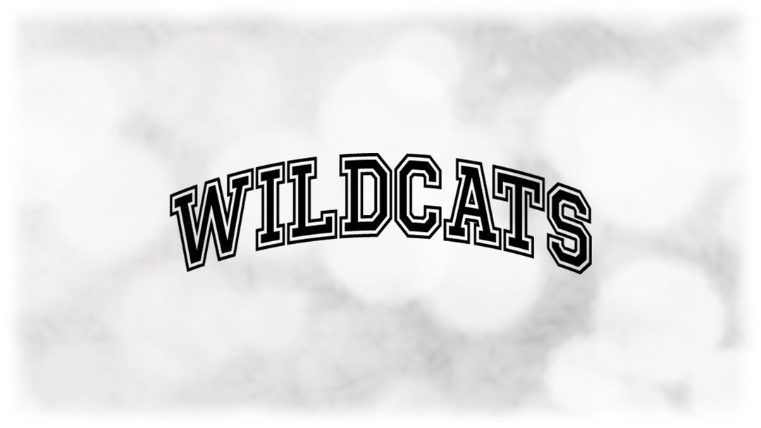 Sports Clipart: Black Bold Arched College Varsity Block Outline Style ...