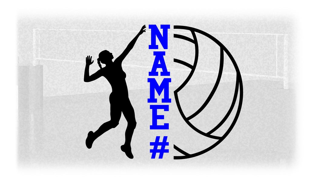 Sports Clipart: Black Bold Half Player / Hitter & Half Volleyball Split ...