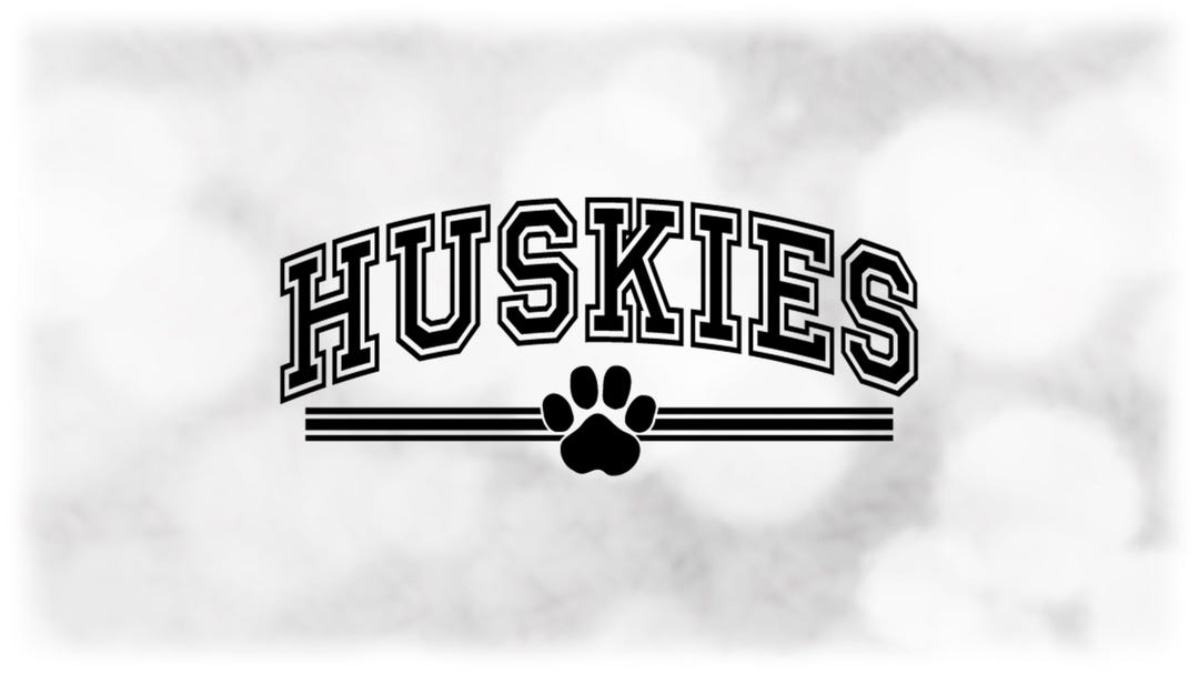 Sports Clipart: Black Arched Varsity Outline Team Mascot Name "huskies ...