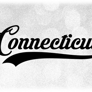 Geography Clipart: Black State Name connecticut in Fancy Print Type W ...