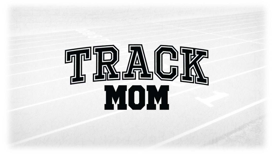 Sports Clipart: Black Arched Word track in Varsity Outline & Word mom ...