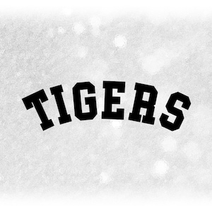 Sports Clipart: Black Arched "Tigers" Team Name in Bold Collegiate ...