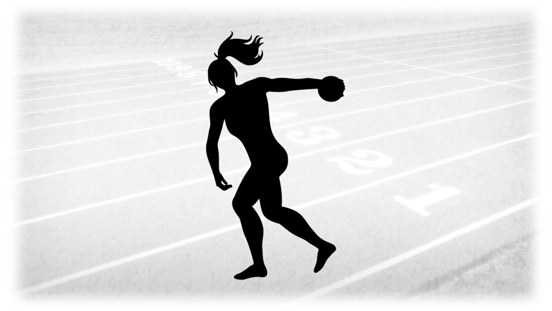 Sports Clipart: Black Silhouette of Female / Woman Thrower With Discus ...