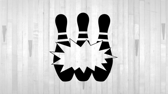 Sports Clipart: Set of Three Black Bowling Pins With Starburst - Etsy