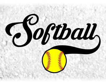 Softball Word Clipart - Etsy
