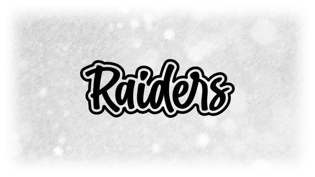 Sports Clipart: Black Bold "raiders" Team Name in Fun Script Style With ...