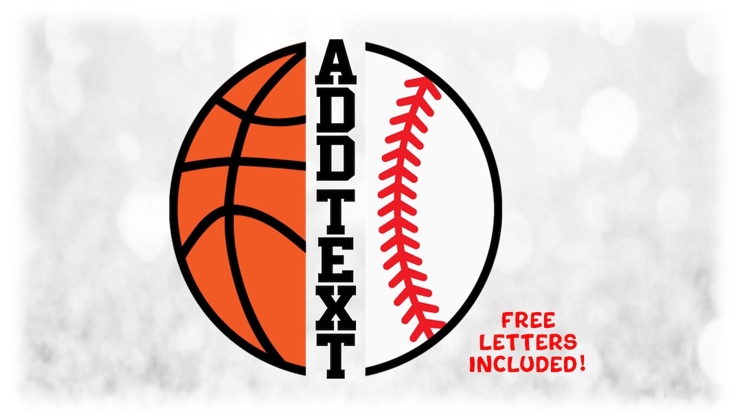 Sports Clipart: Split Name Frame Half Sports Balls W/ Black/orange ...