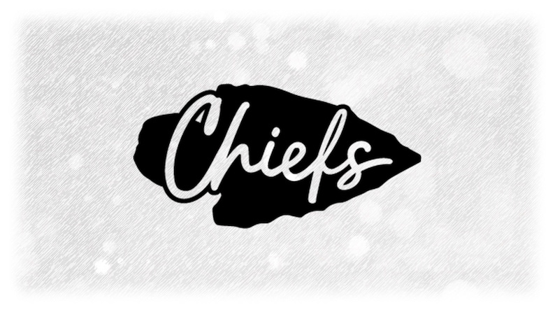 Sports Clipart: Black Script "chiefs" Team Name Cutout of Silhouette of ...