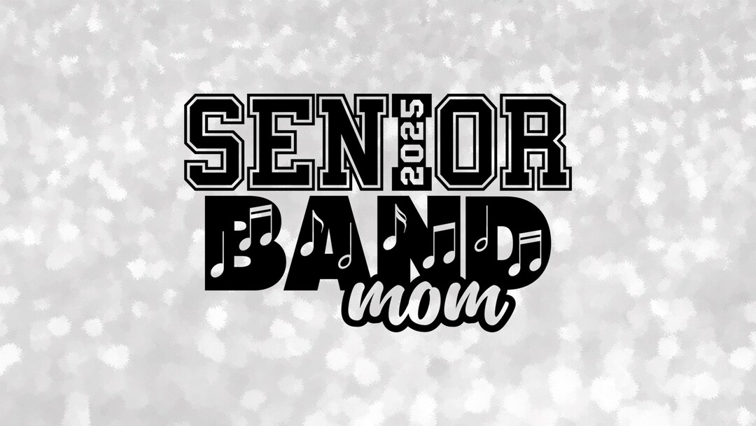 Entertainment Clipart: Black Word "senior" With 2025 and Bold "band ...
