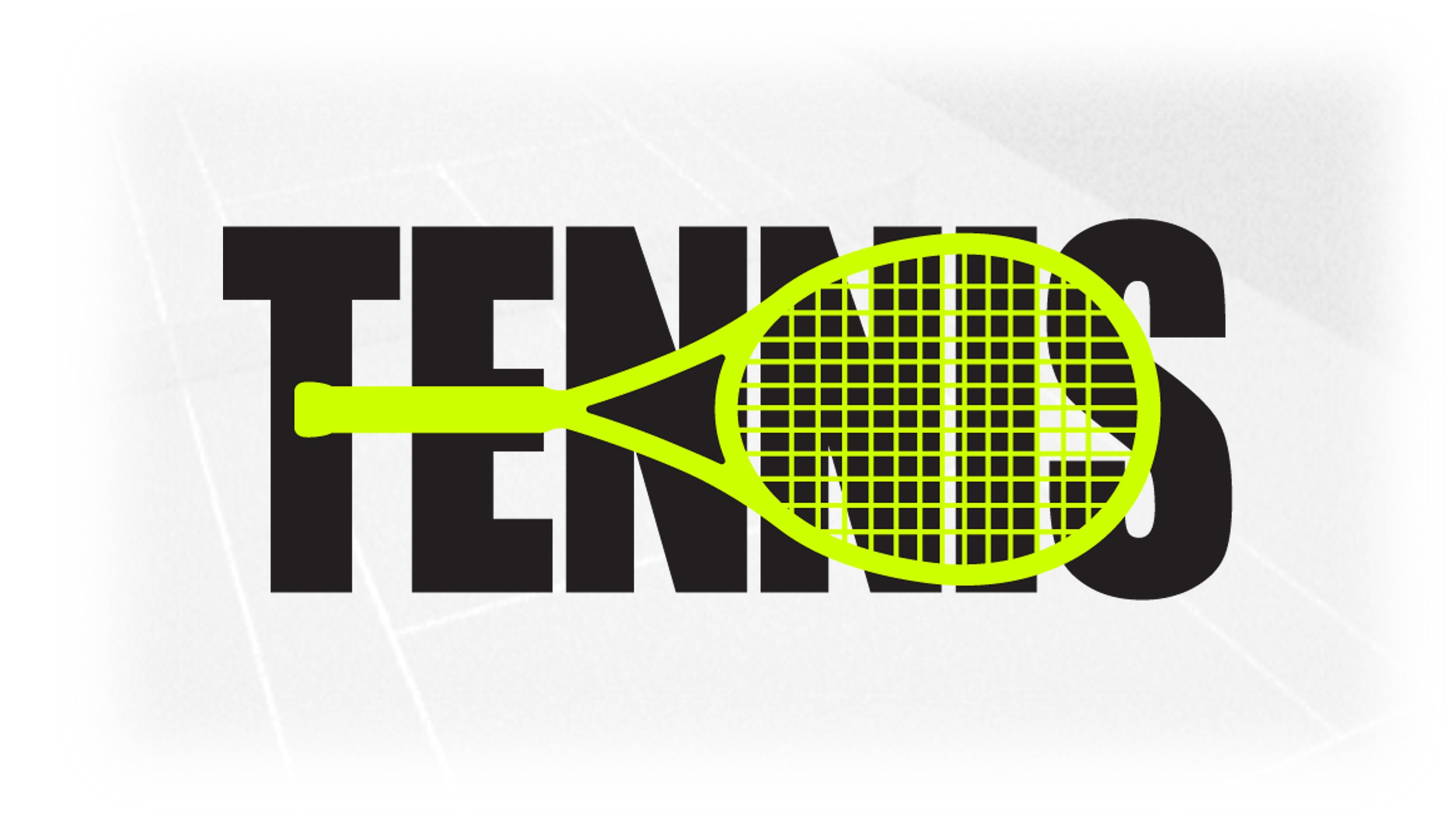 Sports Clipart: Black Word "tennis" With Overlay of Green Tennis Racket ...