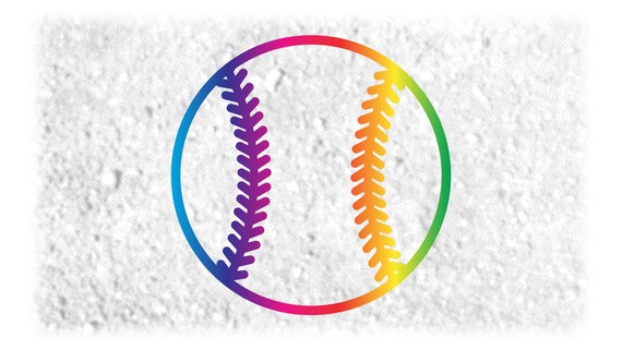 Sports Clipart: Large Rainbow Color Prism Ombre Fade Softball - Etsy