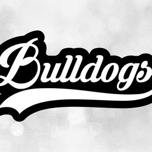 Sports Clipart: "bulldogs" Team Name in Baseball Type Lettering With ...