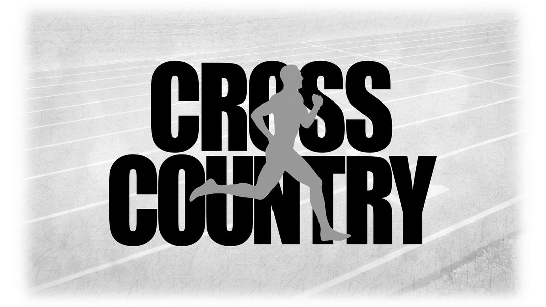 Sports Clipart: Bold Black Words "cross Country" With Gray Overlay of ...
