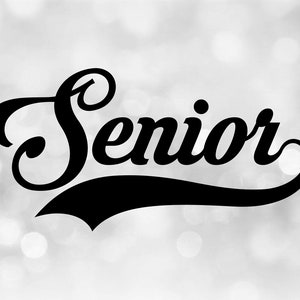 Inspirational Clipart: Bold Black Fancy Script Word "senior" in ...