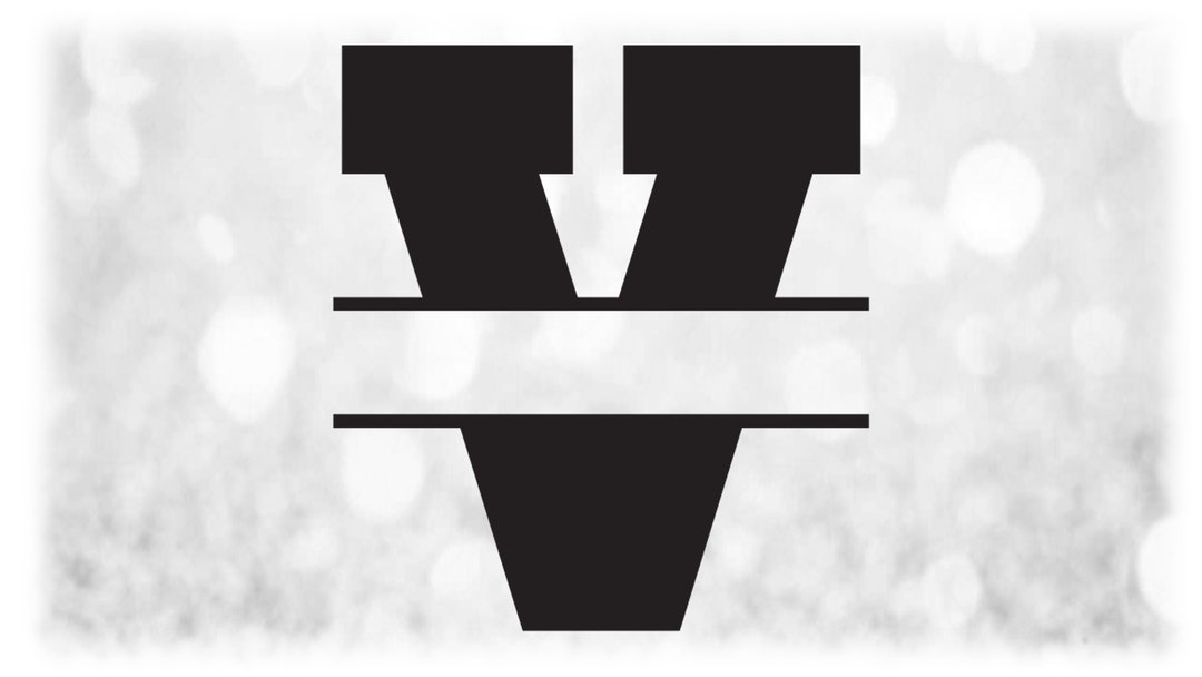 Word Clipart: Single Capital Letter v Initial or Monogram in Black Bold ...
