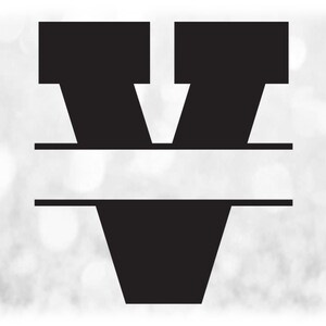 Word Clipart: Single Capital Letter v Initial or Monogram in Black Bold ...