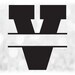 Word Clipart: Single Capital Letter v Initial or Monogram in Black Bold ...