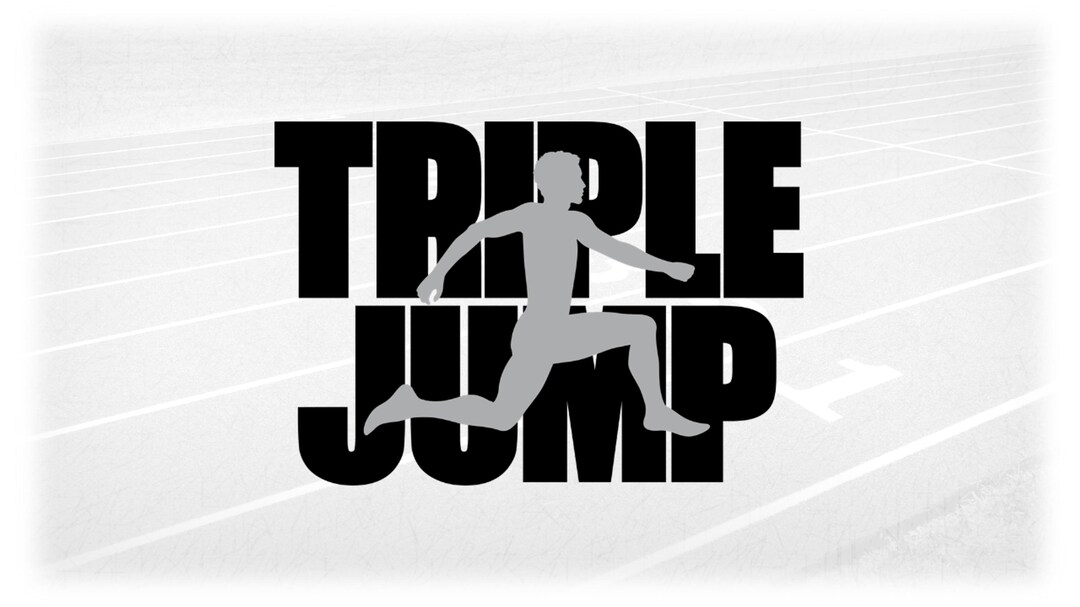 Sports Clipart: Black Track & Field Words "triple Jump" With Gray ...